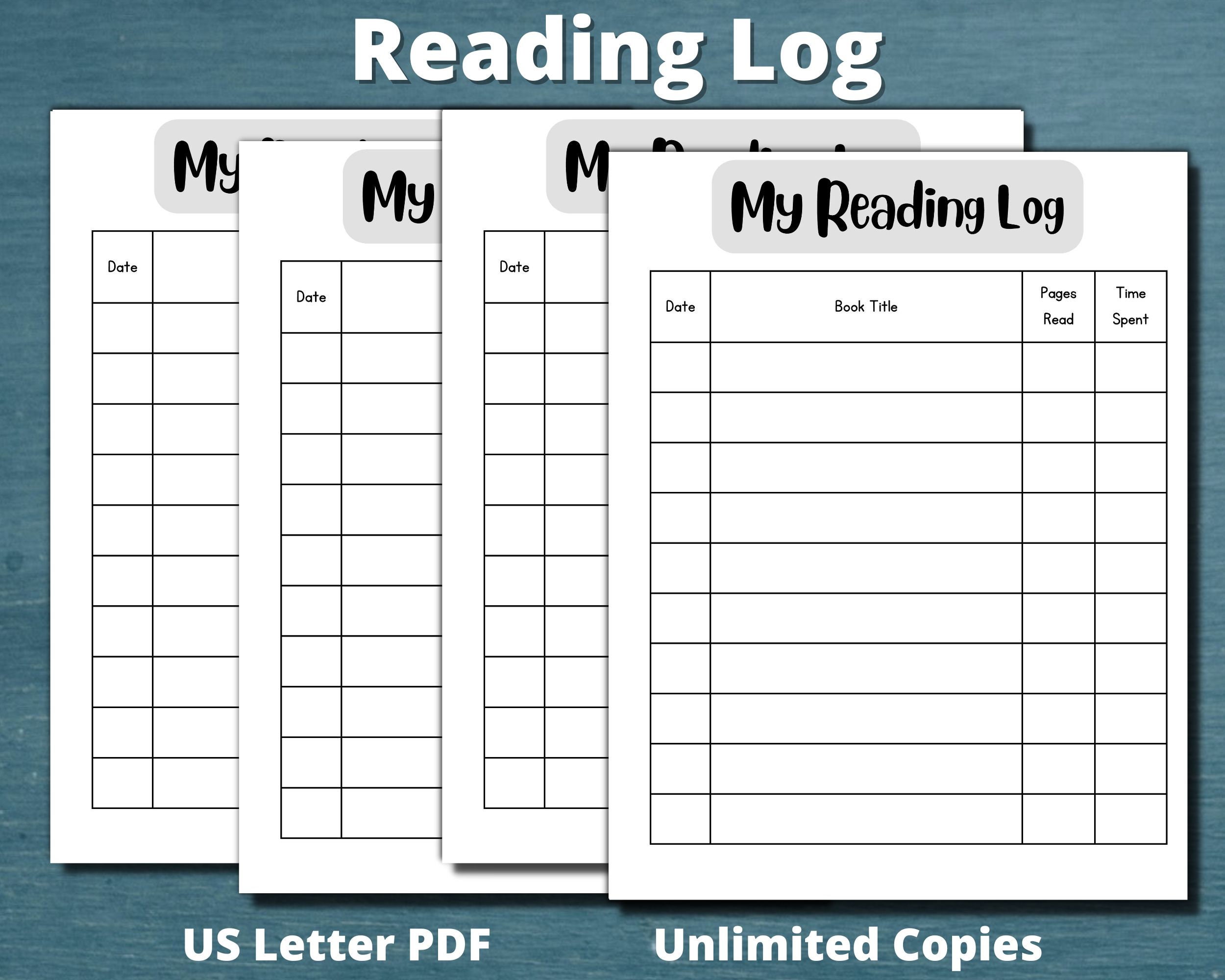 Summer Reading Log, Student Reading Log Worksheet, School Reading ...