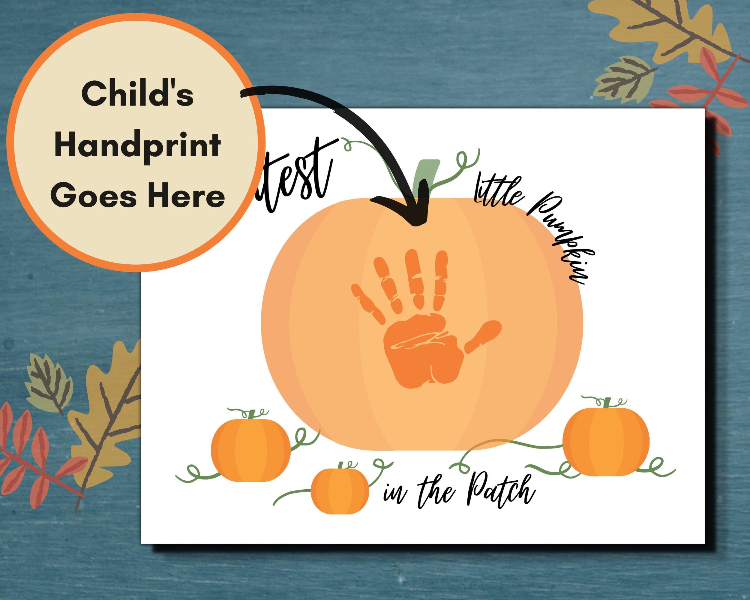 Pumpkin Handprint Art, Kids DIY Craft, Fall Handprint Art, Baby Toddler ...