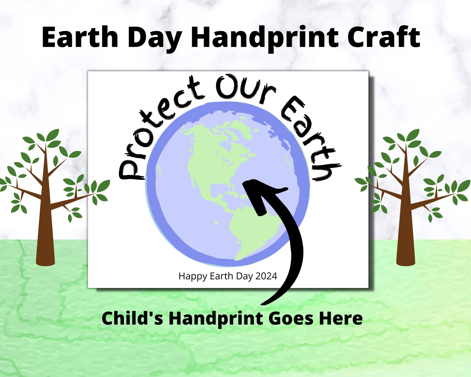 Earth Day Handprint Craft, Happy Earth Day Kids Art, Handprint Craft ...