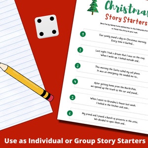 Christmas Story Starters, Story Prompts for Kids, Printable Christmas ...