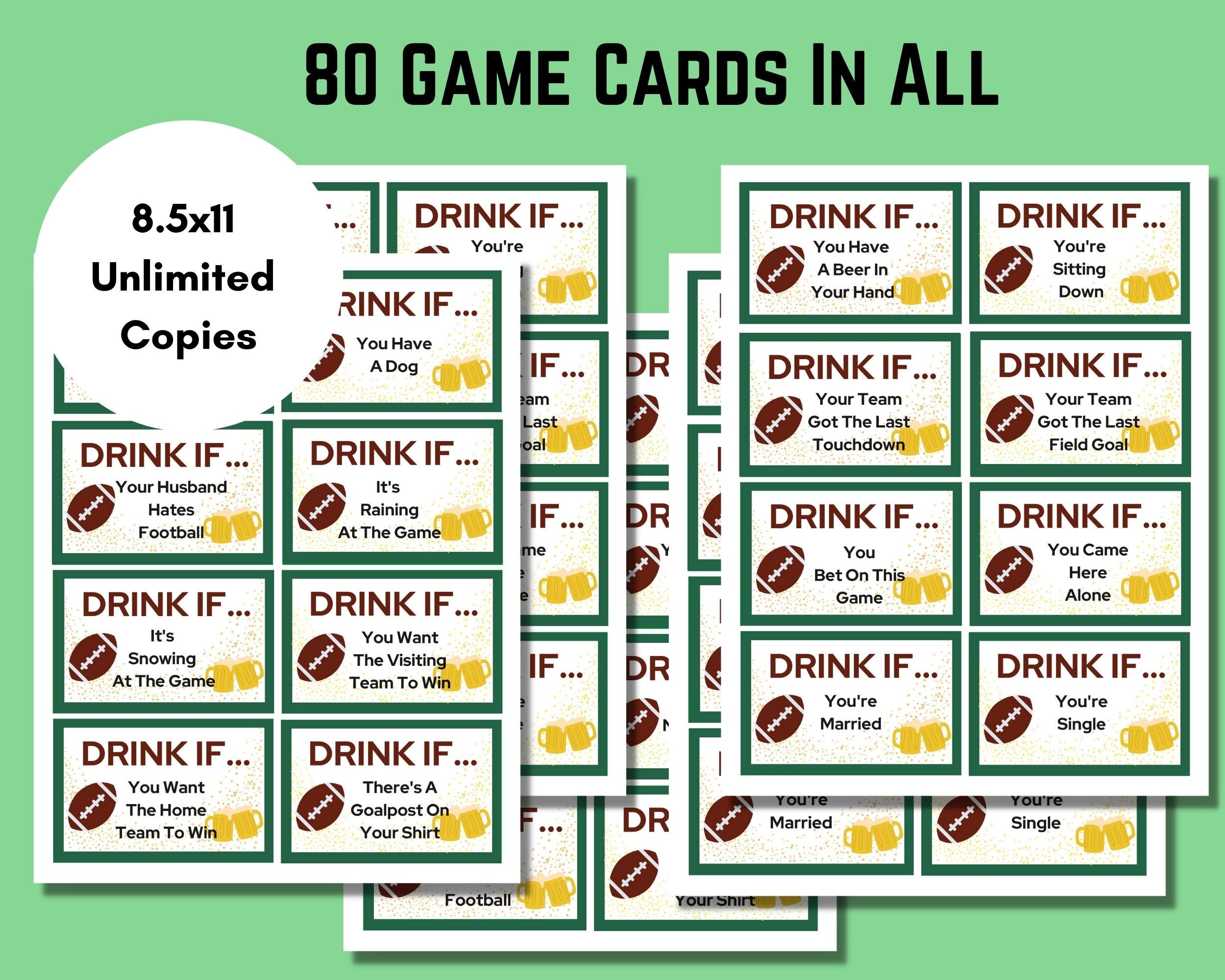Football Drink If Game | Football Party Game | Football Beer Drinking ...