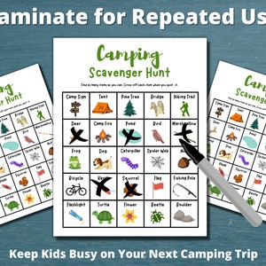 Camping Scavenger Hunt for Kids, Printable Campground Activity ...