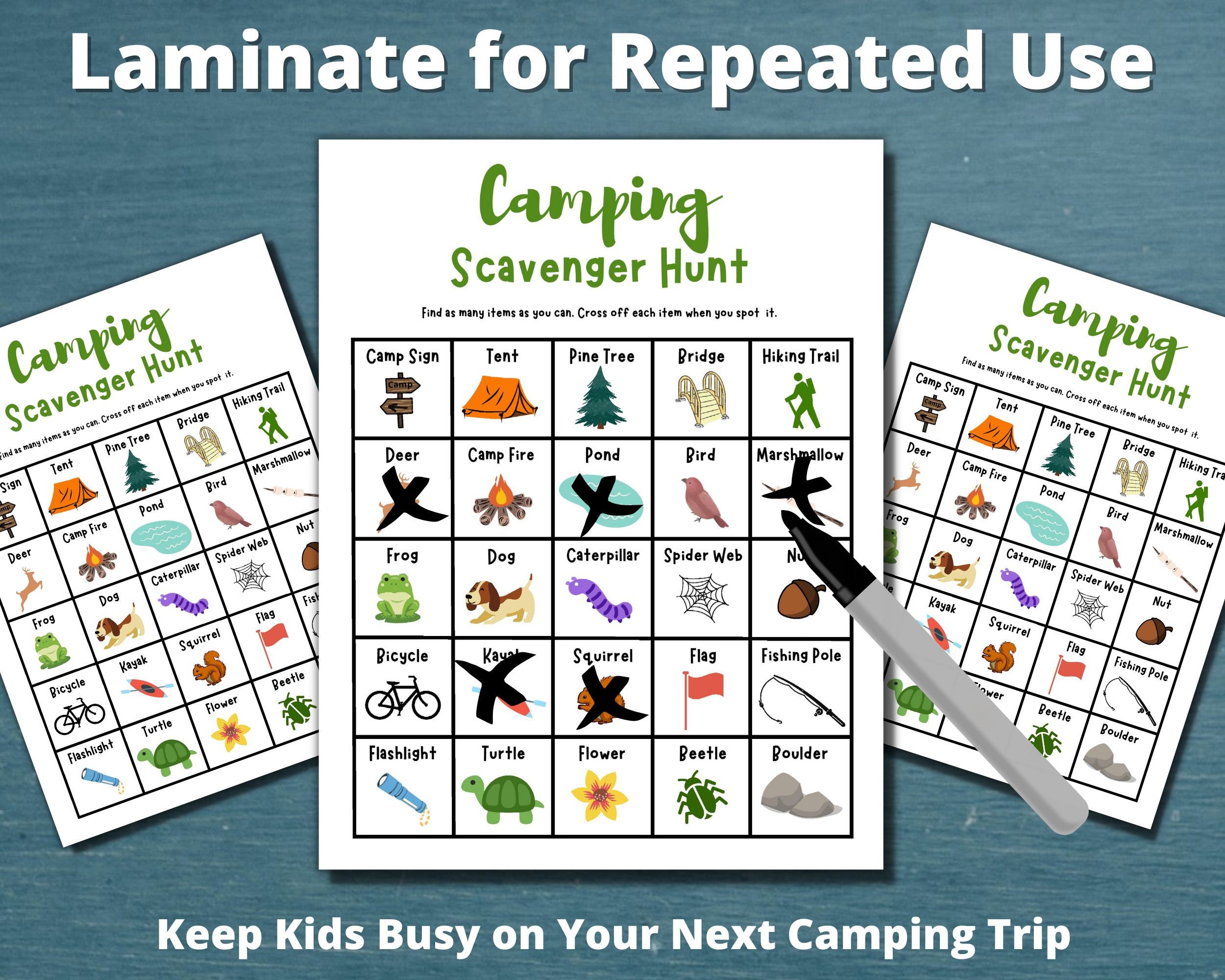 Camping Scavenger Hunt for Kids, Printable Campground Activity ...