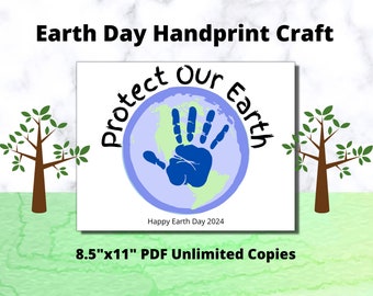 Earth Day Kids Handprint Craft, Earth Day Art for Kids, Handprint Craft ...