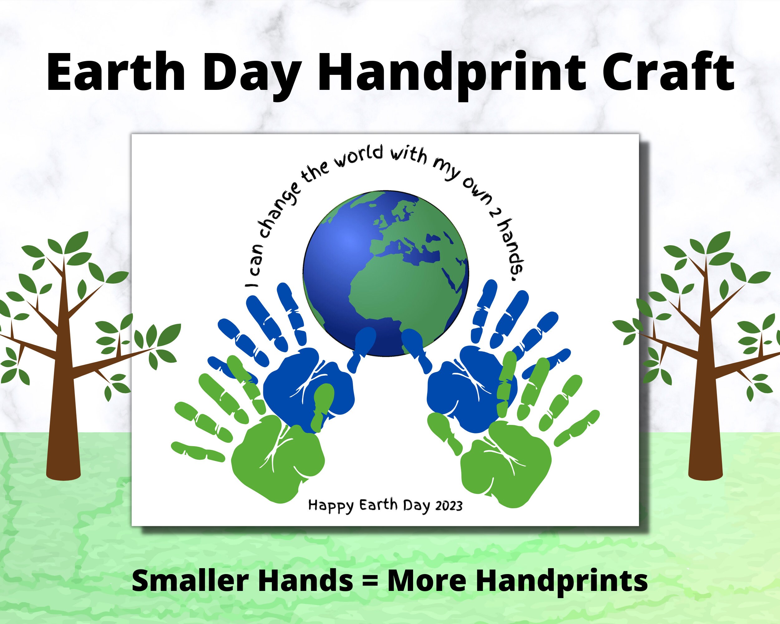 Earth Day Kids Handprint Craft Earth Day Art for Kids - Etsy