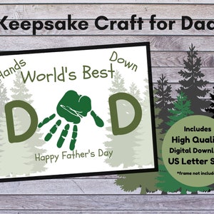 Father's Day Handprint Craft, Kid Handprint Keepsake Craft for DAD ...