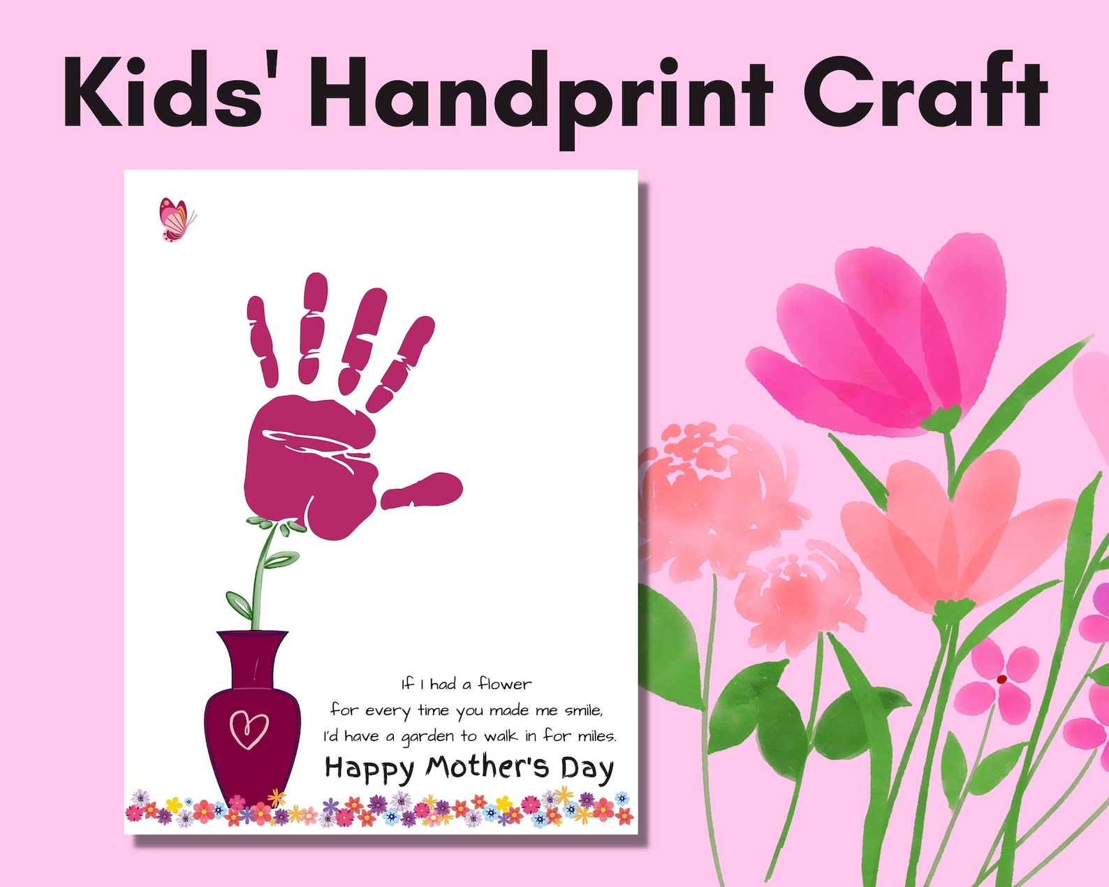 Happy Mother's Day Handprint Craft Kids Handprint Art - Etsy
