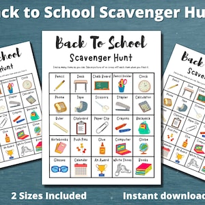 Back to School Scavenger Hunt for Kids, Kids Printable Scavenger Hunt ...