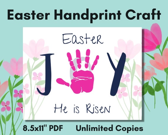 Easter Handprint Craft He is Risen Craft Kids Handprint | Etsy