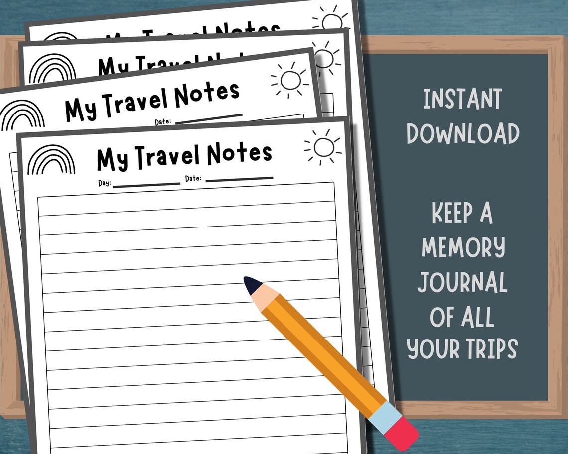 Printable Kids Travel Journal Pages Summer Travel Journal - Etsy