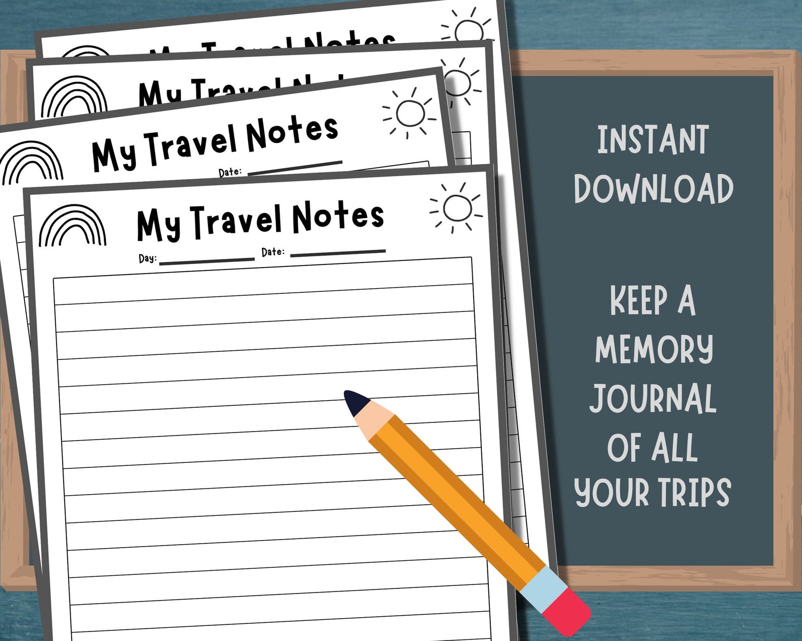 Printable Kids Travel Journal Pages, Summer Travel Journal, Travel Log ...
