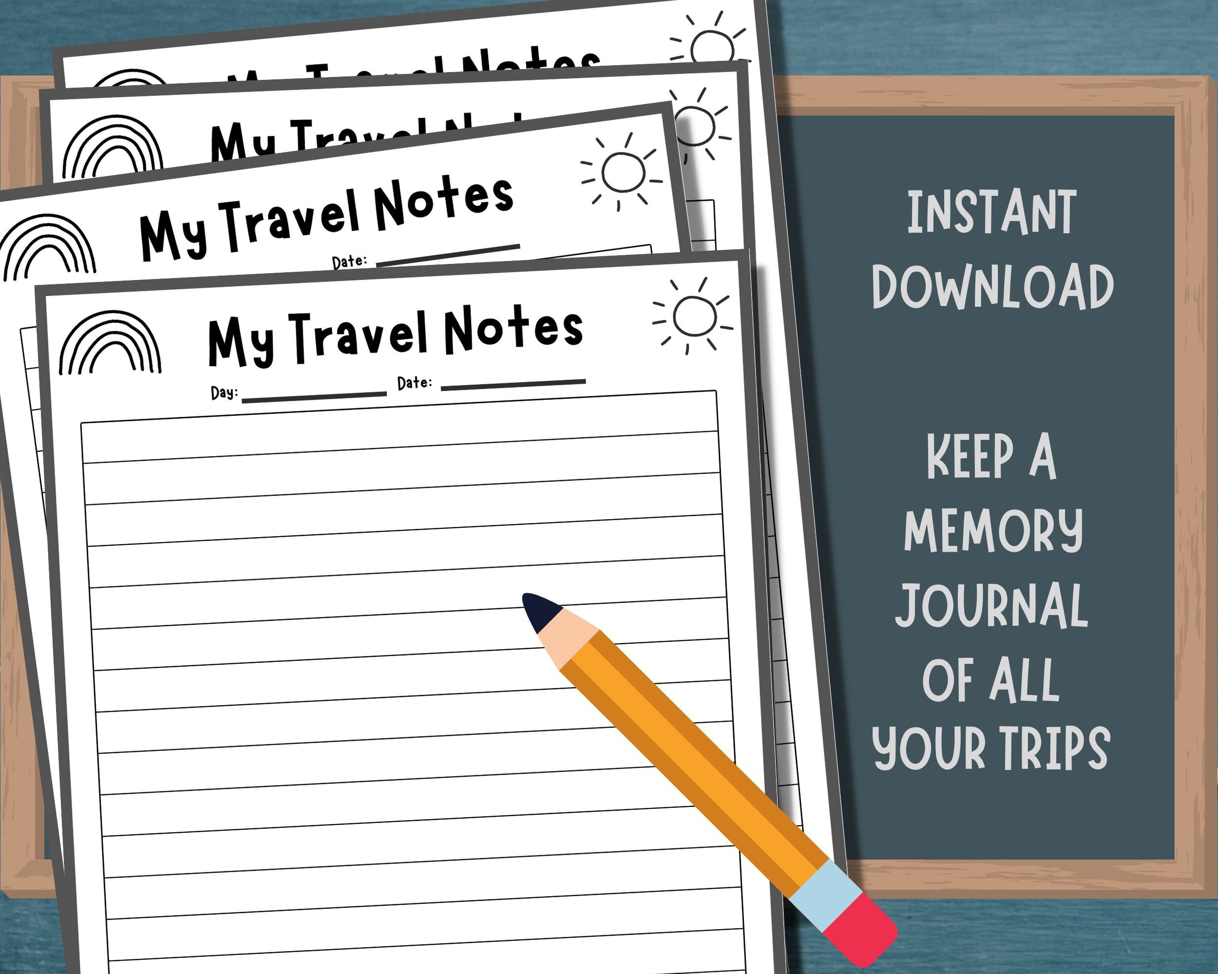 Printable Kids Travel Journal Pages Summer Travel Journal - Etsy Australia