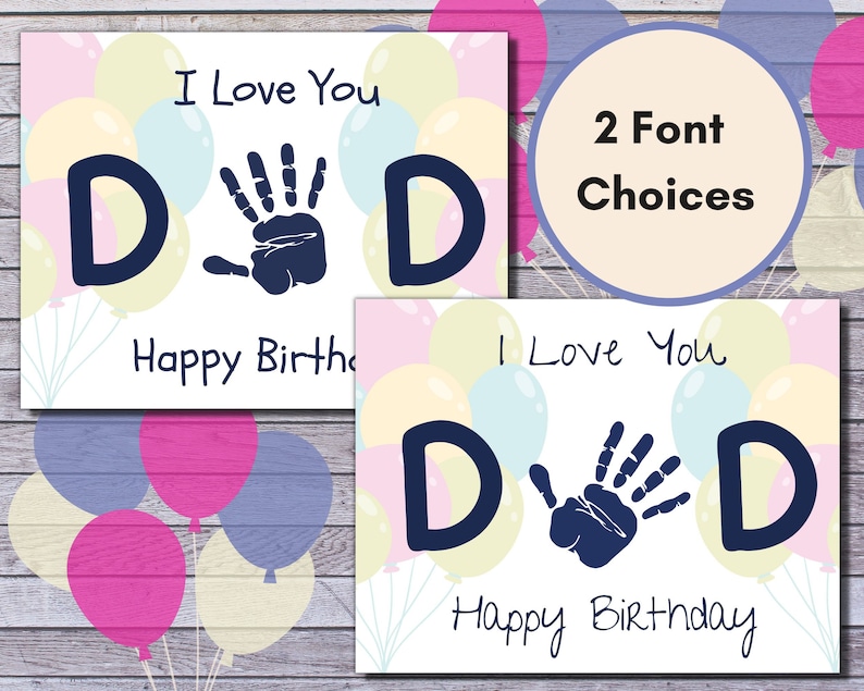 Happy Birthday Dad Handprint Craft, Kids Handprint for Dad, DIY ...
