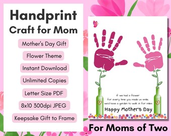 Happy Mother's Day Handprint Craft, Kids Handprint Art, Keepsake Craft ...