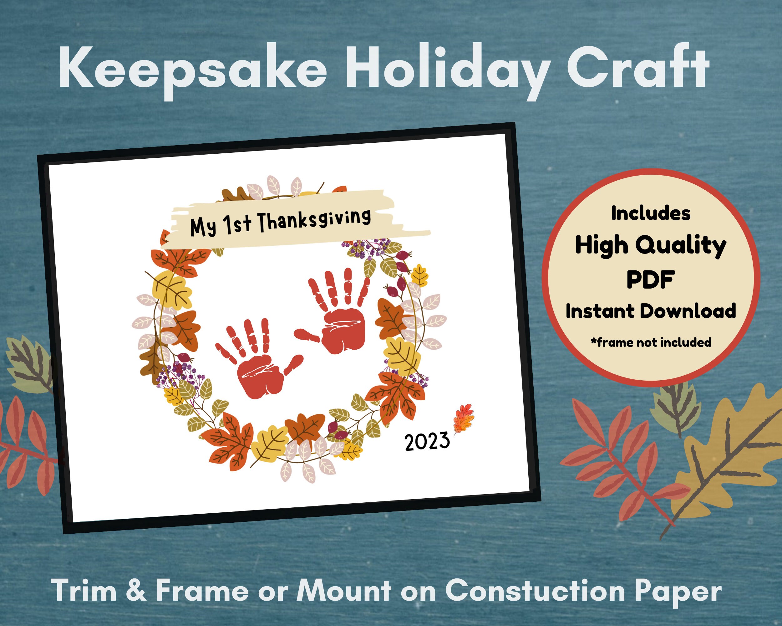 Kids Handprint Art Daycare Printable, Fall DIY Handprint Craft Bundle ...