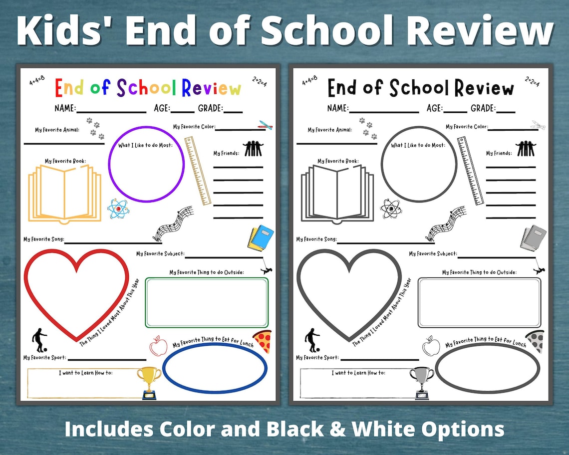 Kids Year in Review, End of School Questionnaire, Students Interview ...