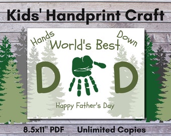 Father's Day Handprint Craft, Kids Handprint Craft, Keepsake Craft for ...