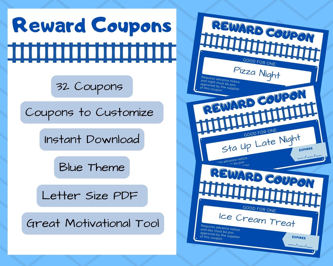 Kids Reward Coupons Instant Download Coupons Kids Coupon Printable ...