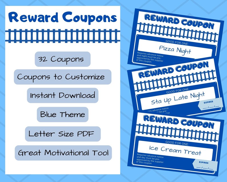 Kids Reward Coupons Instant Download Coupons Kids Coupon Printable ...