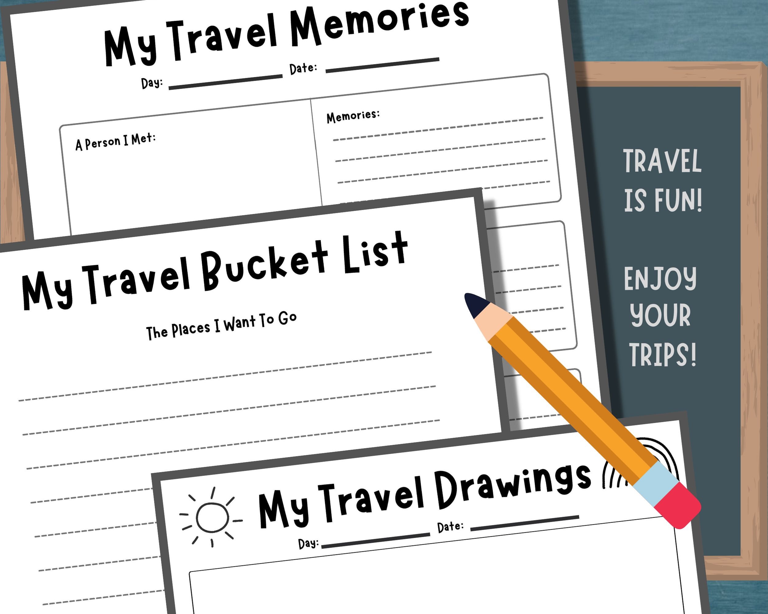 Printable Kids Travel Journal Pages Summer Travel Journal - Etsy Australia