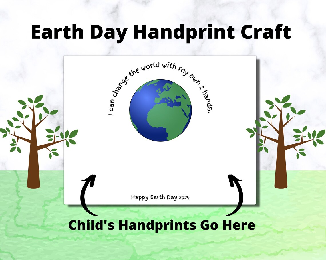 Earth Day Kids Handprint Craft, Earth Day Art for Kids, Handprint Craft ...