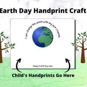 Earth Day Kids Handprint Craft, Earth Day Art for Kids, Handprint Craft ...
