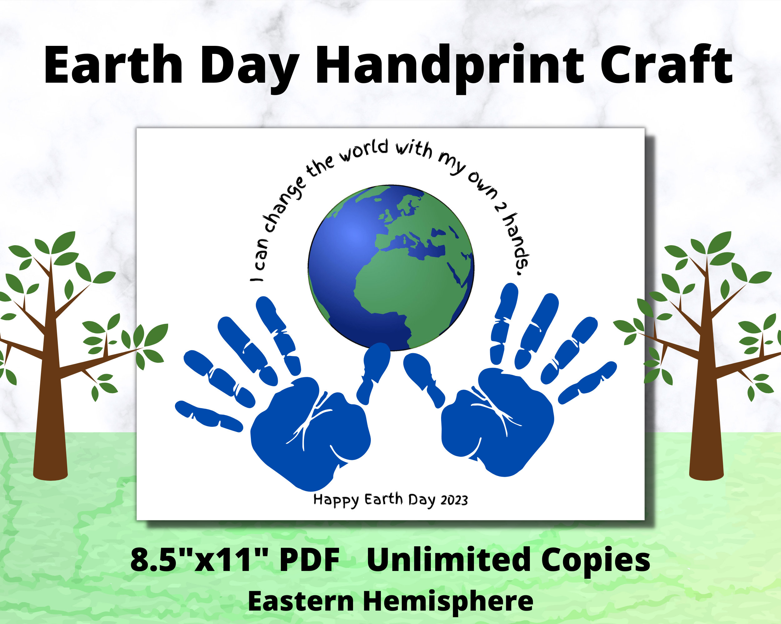 Earth Day Kids Handprint Craft Earth Day Art for Kids - Etsy