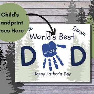 Father's Day Handprint Craft, Kid Handprint Keepsake Craft for DAD ...