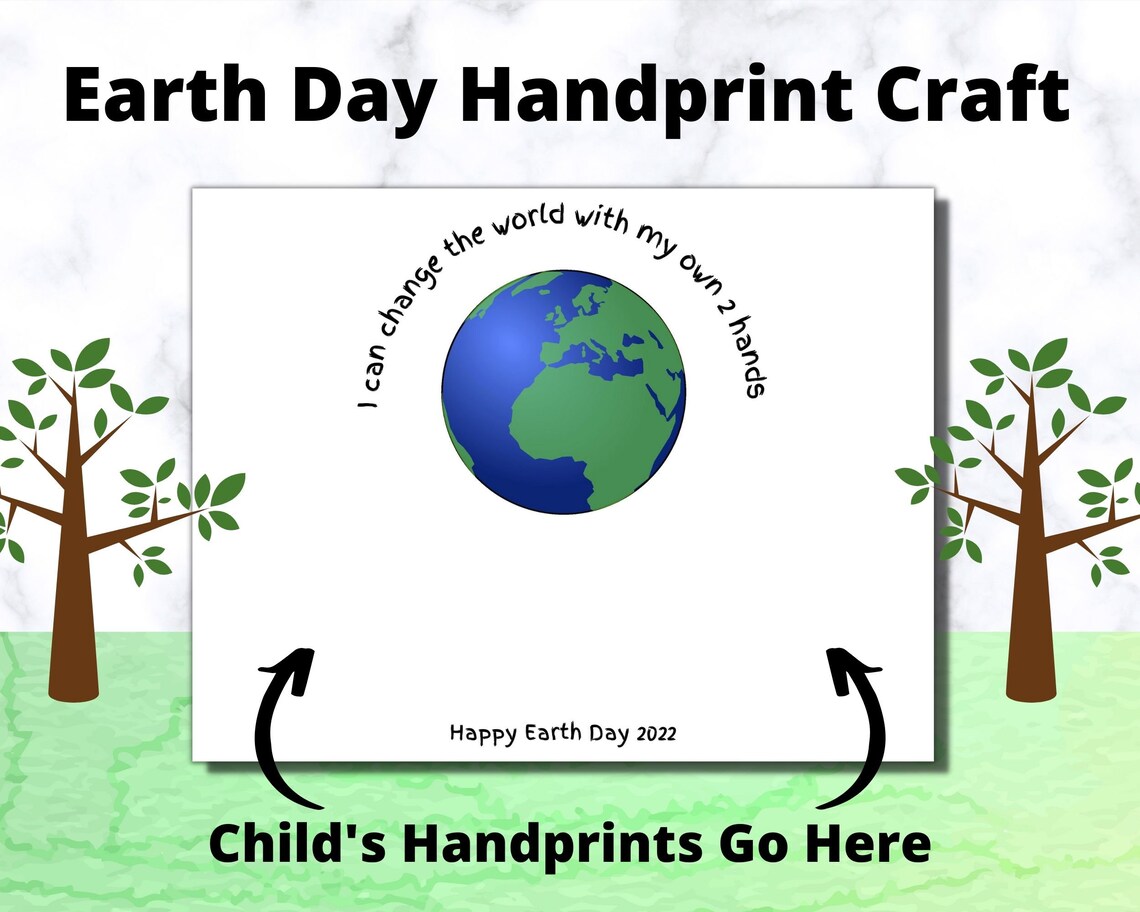 Earth Day Kids Handprint Craft Earth Day Art for Kids - Etsy