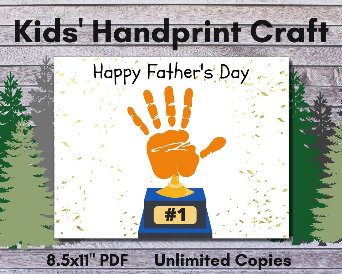 Father's Day Handprint Craft, Kids Handprint Keepsake Craft for DAD ...