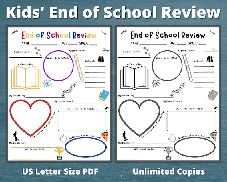 Kids Year in Review, End of School Questionnaire, Students Interview ...