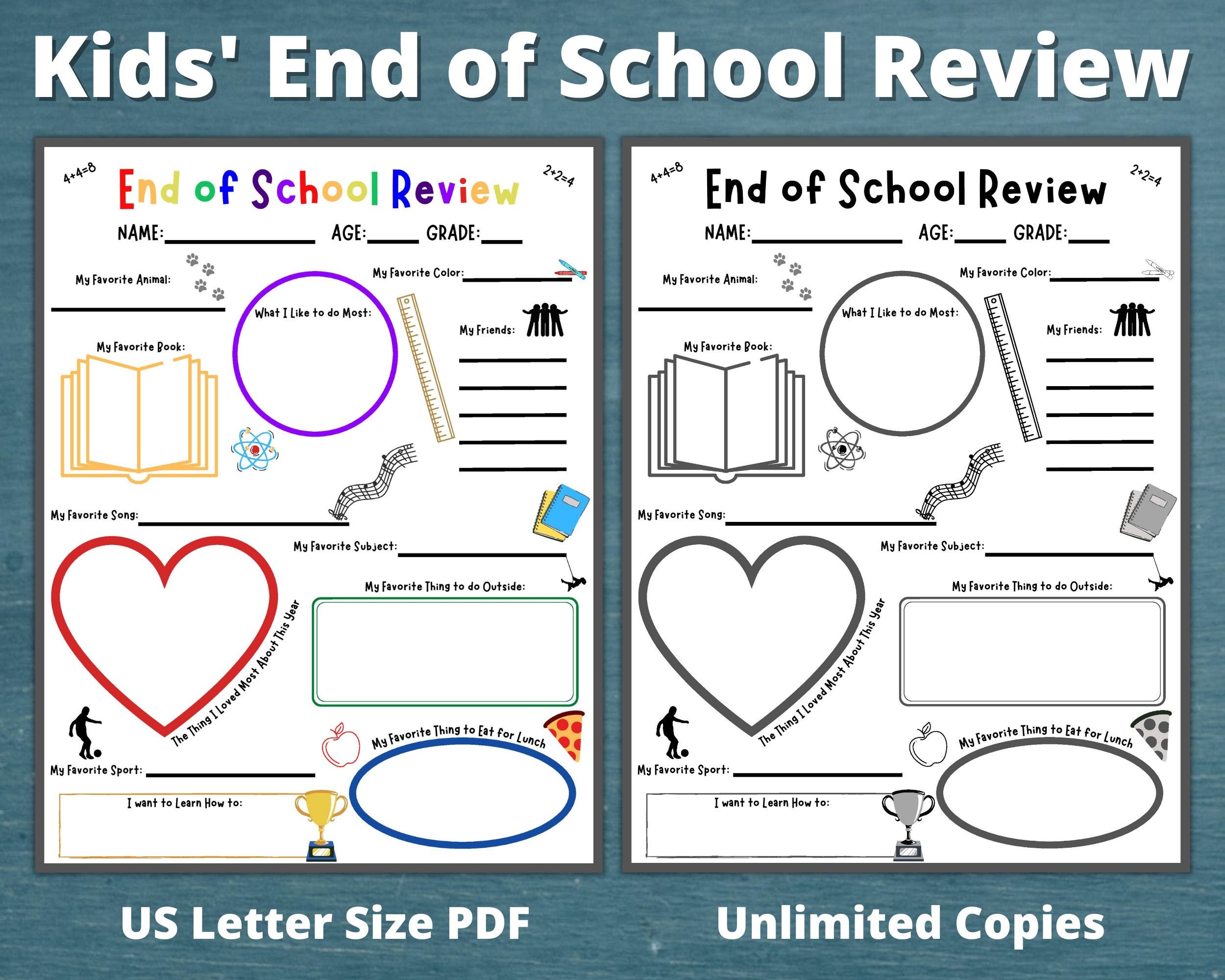 Kids Year in Review, End of School Questionnaire, Students Interview ...