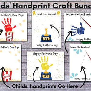 Father's Day Kids Handprint Craft Bundle, Keepsake Craft for Dad ...