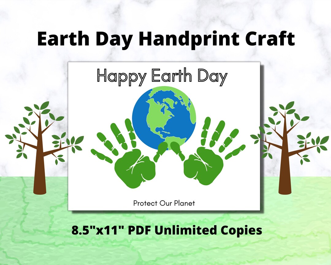 Earth Day Kids Handprint Craft, Happy Earth Day Art for Kids, Handprint ...