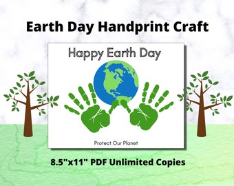 Earth Day Kids Handprint Craft, Earth Day Art for Kids, Handprint Craft ...