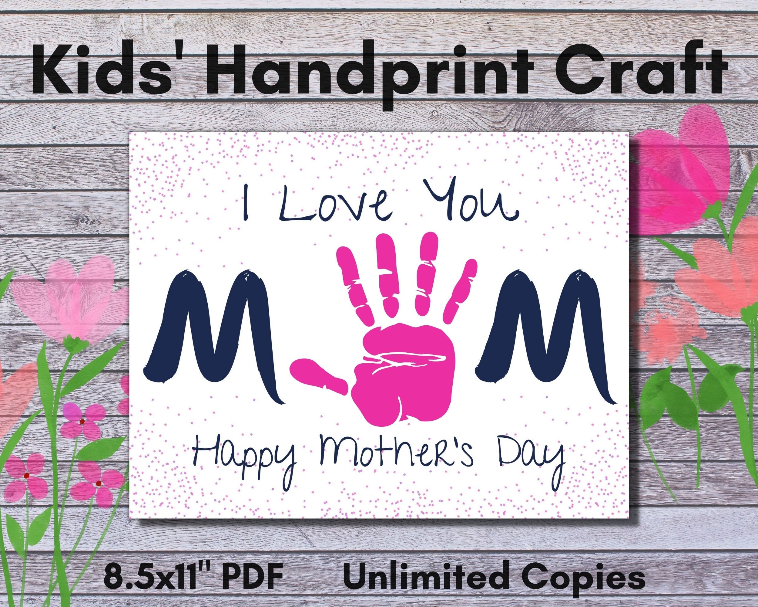 Mother's Day Handprint Craft, Kids Handprint Craft, Keepsake Craft for ...