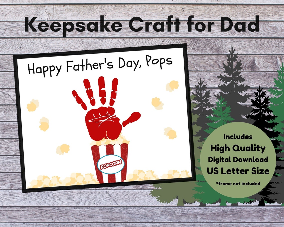 Father's Day Handprint Craft, Kids Handprint Craft for Pop, Keepsake ...