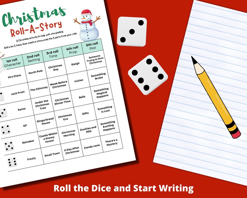 Christmas Story Starters, Story Prompts for Kids, Printable Christmas ...