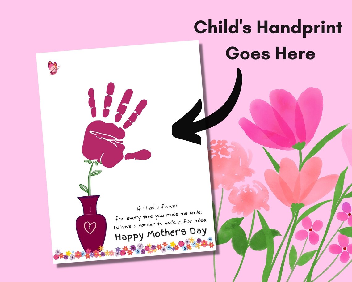 Happy Mother's Day Handprint Craft Kids Handprint Art - Etsy