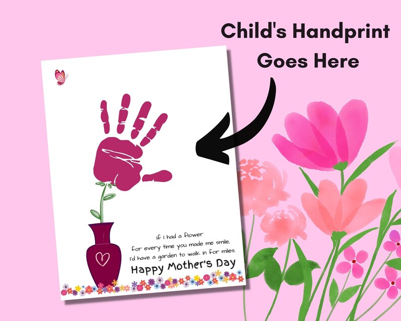 Happy Mother's Day Handprint Craft Kids Handprint Art - Etsy