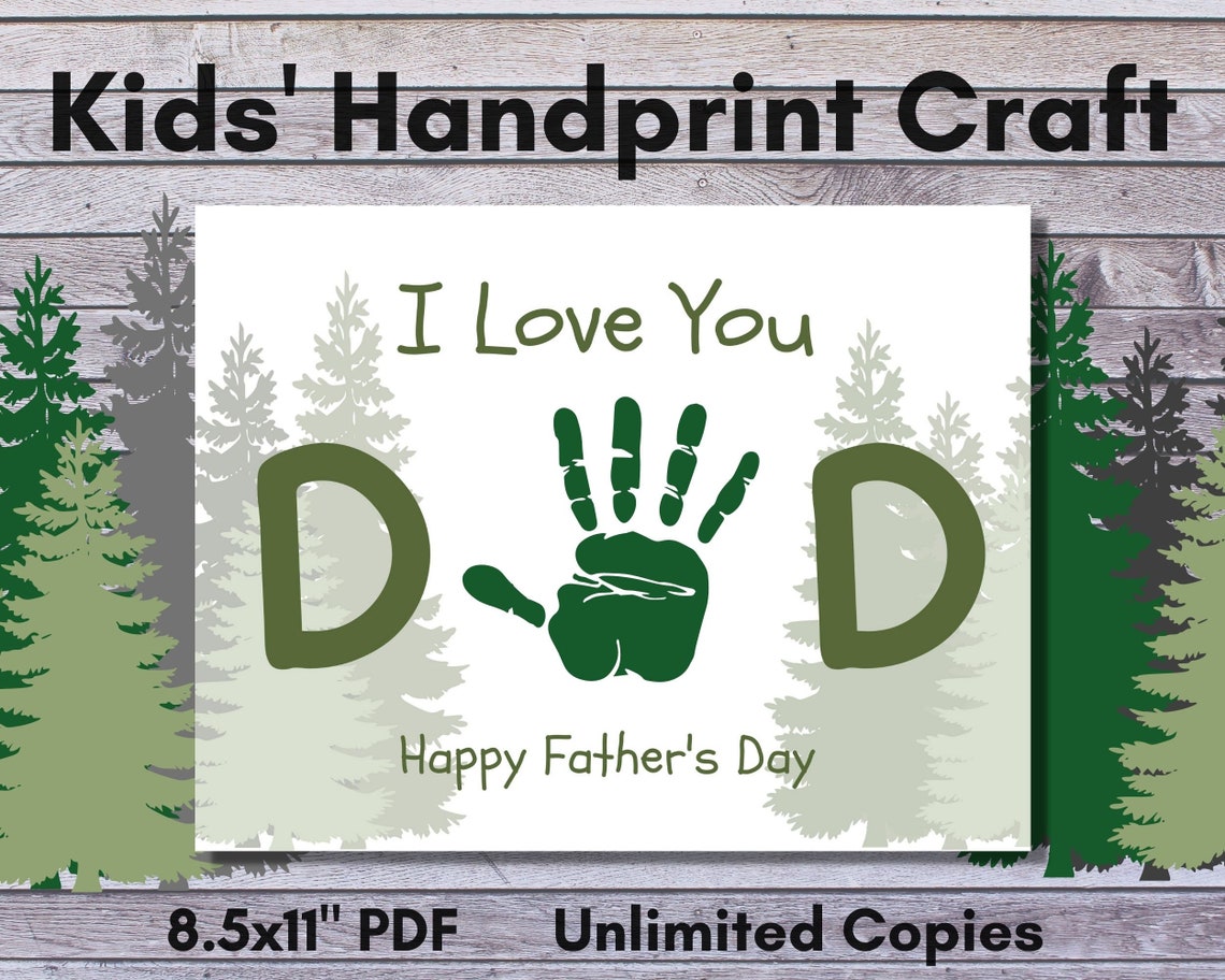 Father's Day Handprint Craft, Kids Handprint Craft, Keepsake Craft for ...