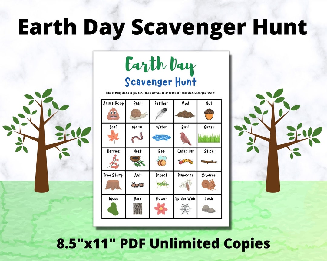 Earth Day Scavenger Hunt for Kids, Scavenger Hunt Games for Kids ...