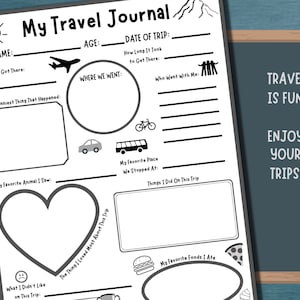 Printable Kids Travel Journal Pages, Summer Travel Journal, Travel Log ...