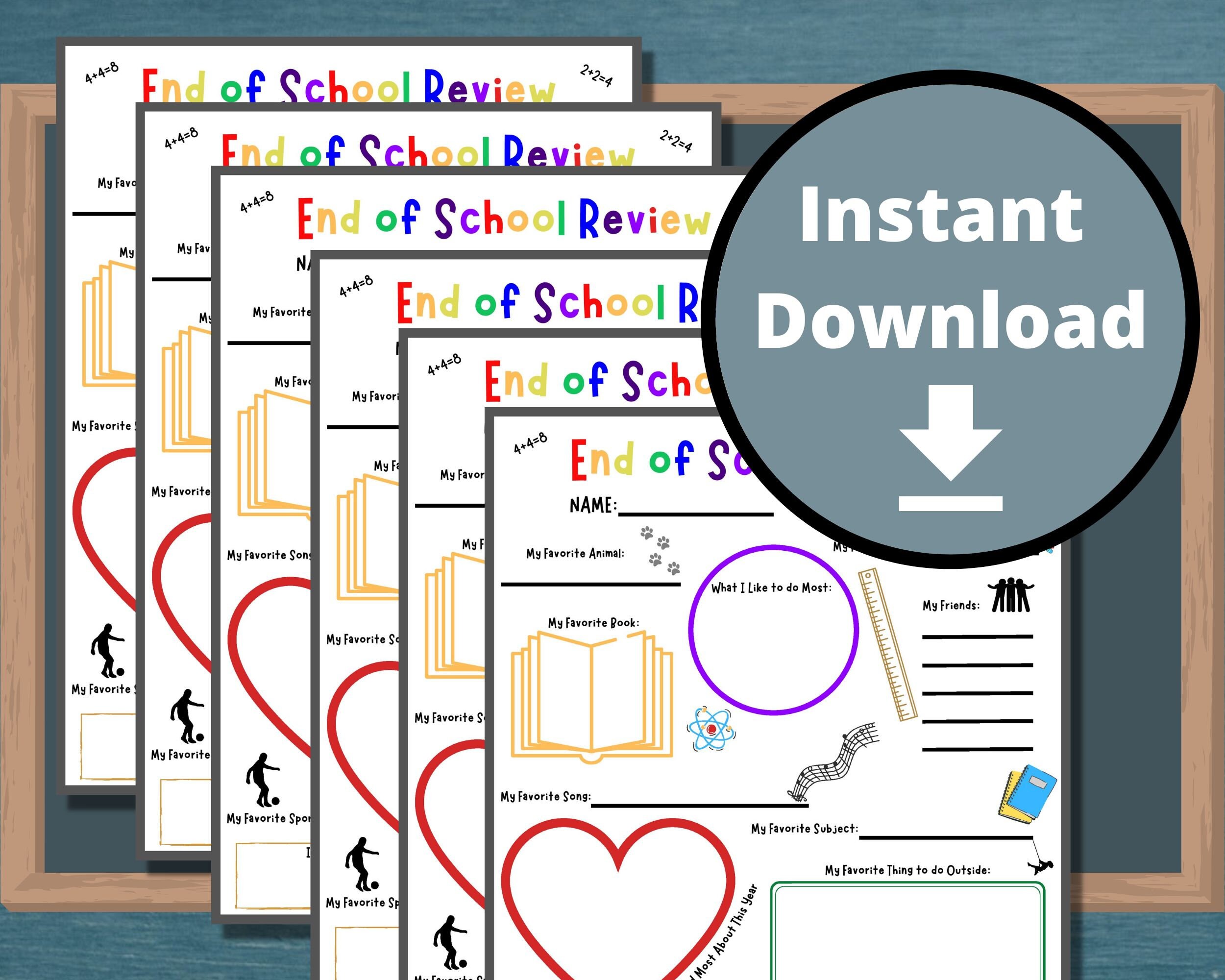 Kids Year in Review, End of School Questionnaire, Students Interview ...