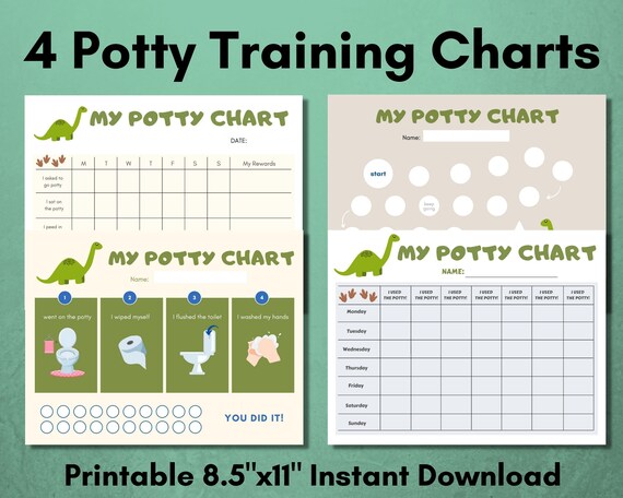 Potty Training Chart Toddler Potty Chart Printable Kids - Etsy
