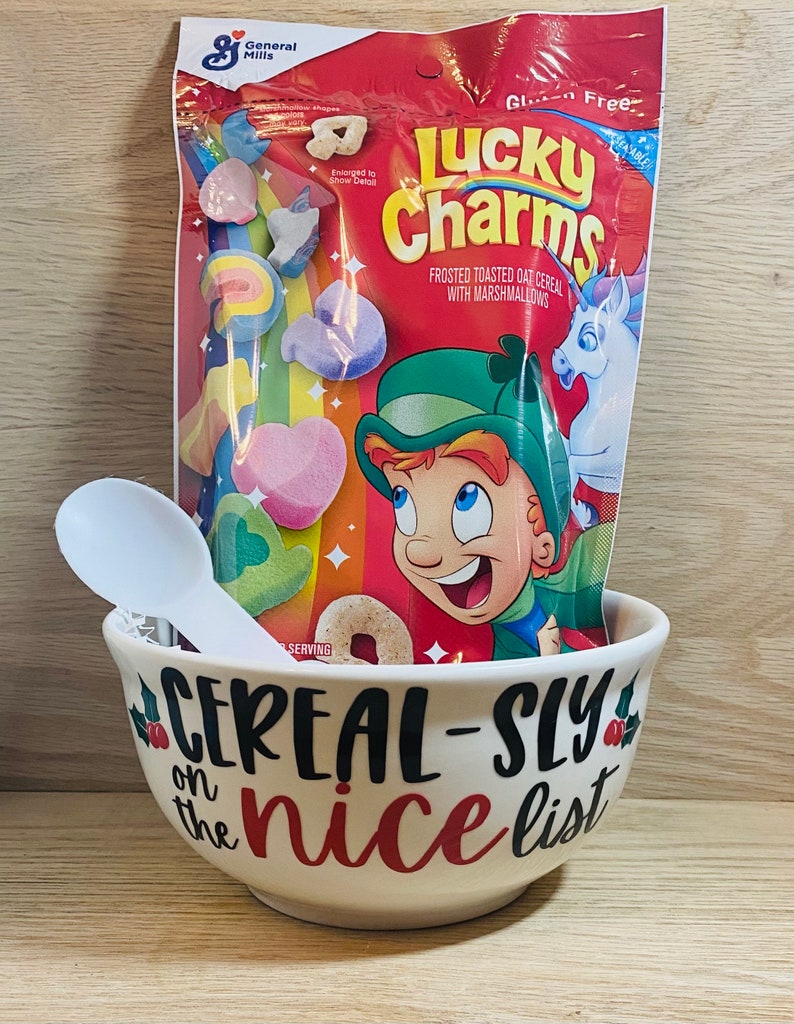 Cereal-sly on the Nice List Christmas Bowl, Xmas Gift, Personalized ...