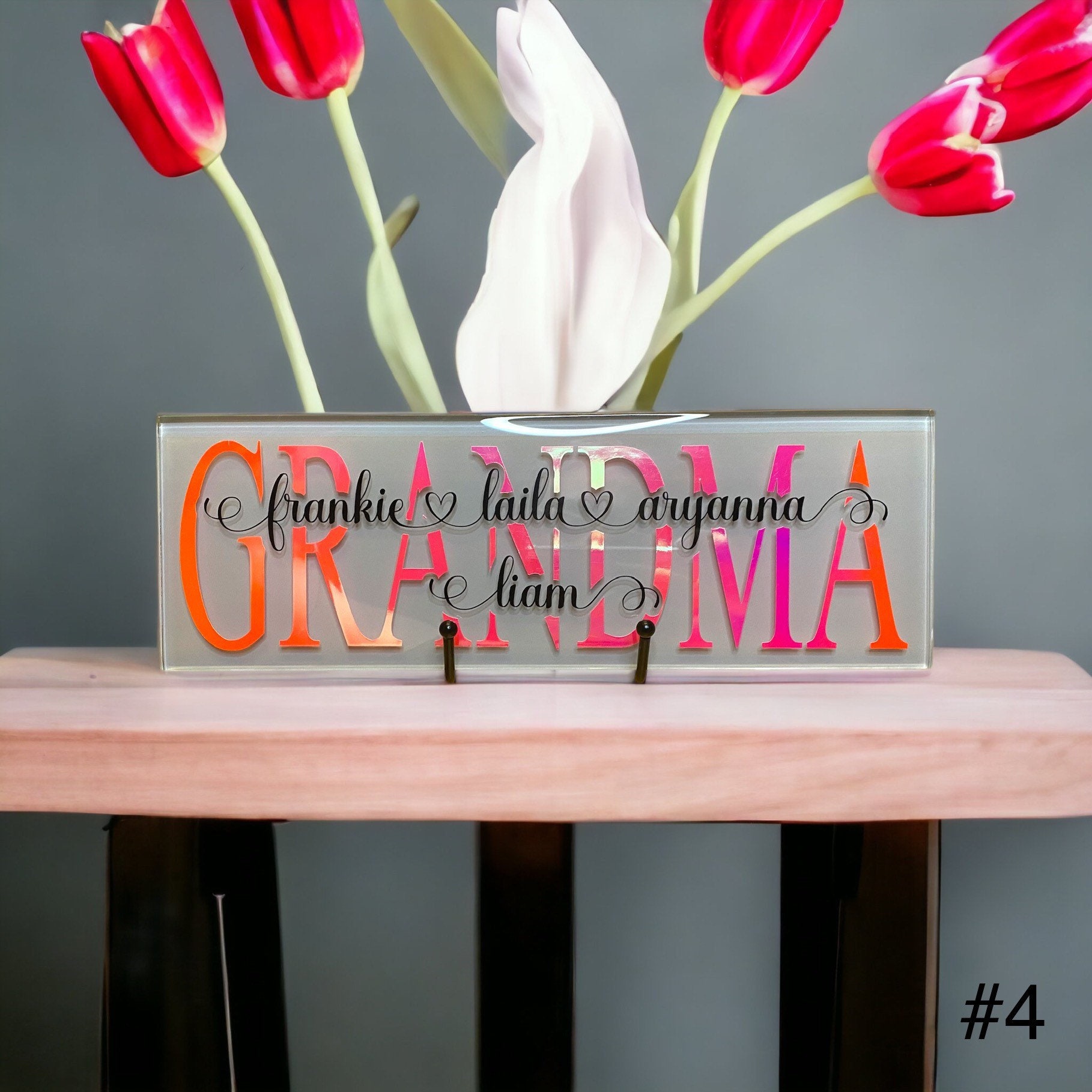 Glass Tile Plaque for Grandma Name Tile Plate Custom Family - Etsy