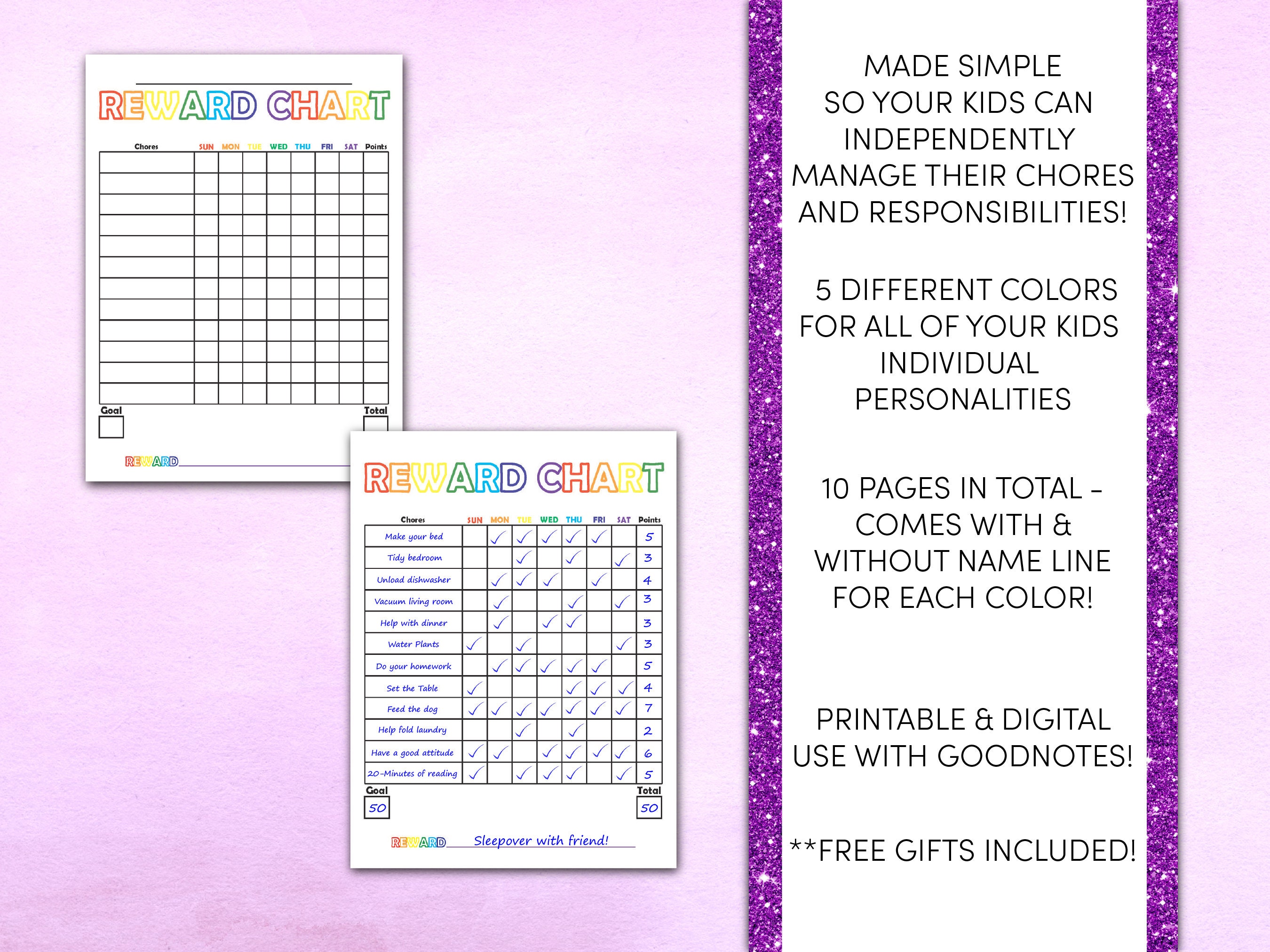 Kids Reward Chart | Behavior Chart | Chore Chart | Kids Routine | Child ...