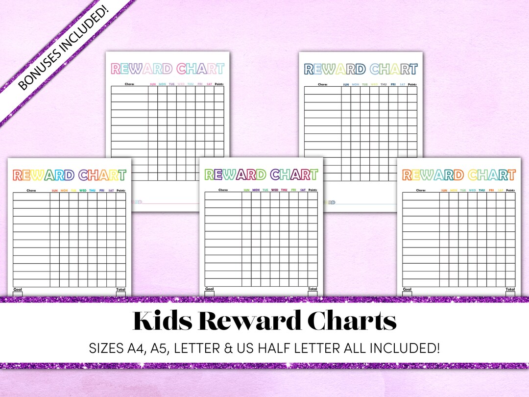 Kids Reward Chart | Kids Reward | Kids Reward Card | Printable Kids ...