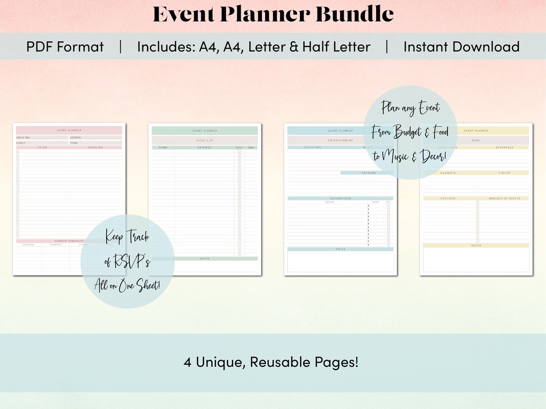 Event Planner | Printable Event Planning Bundle | Party Planner ...